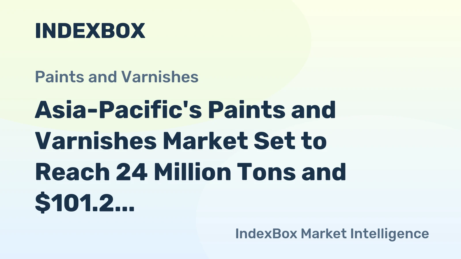 Asia-Pacific's Paints and Varnishes Market Set to Reach 24 Million Tons and $101.2 Billion by 2035