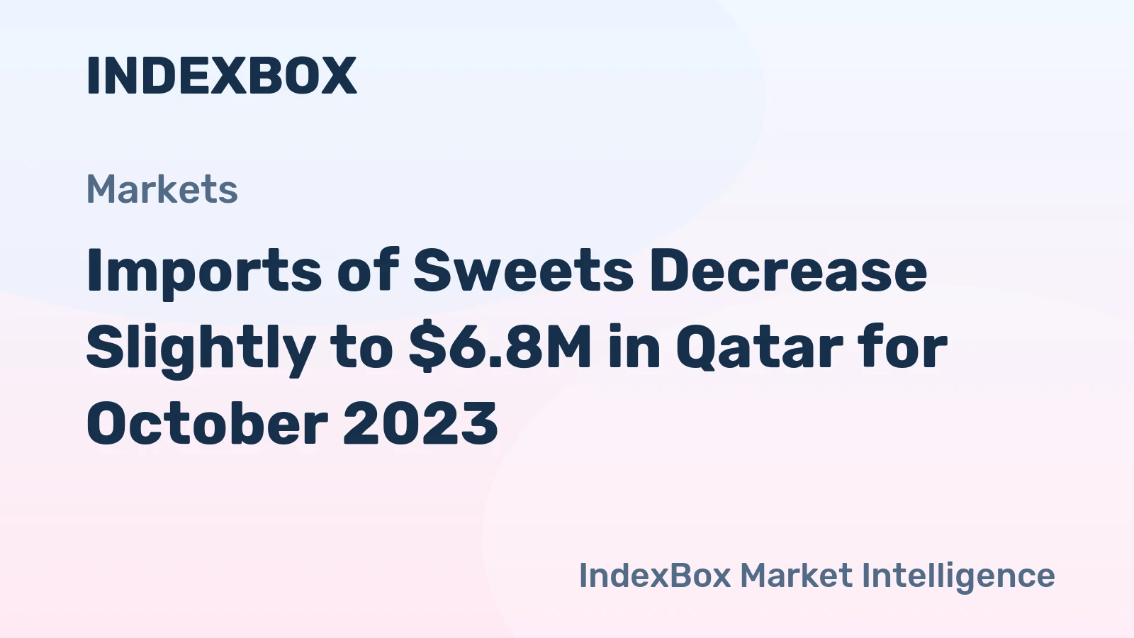 Imports of Sweets Decrease Slightly to $6.8M in Qatar for October 2023