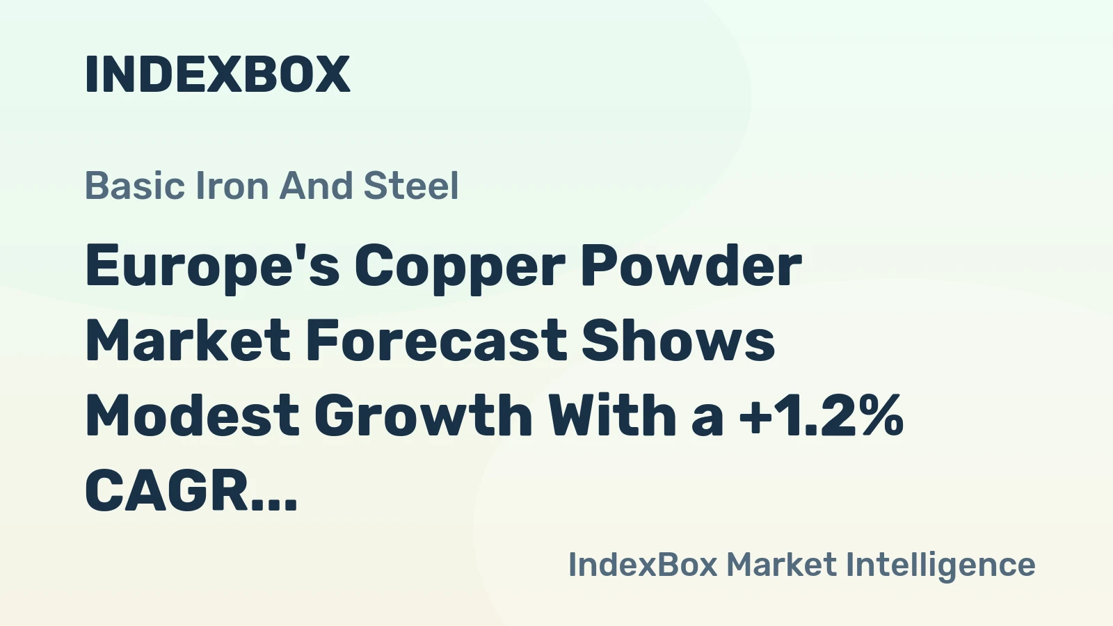 Europe's Copper Powder Market Forecast Shows Modest Growth With a +1.2% CAGR in Value