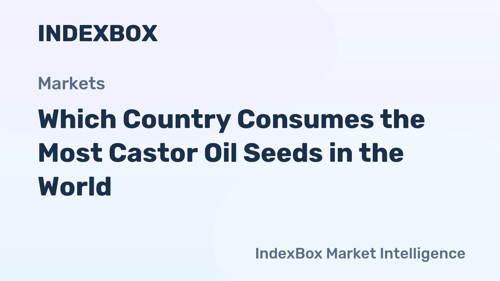 Which Country Consumes the Most Castor Oil Seeds in the World?