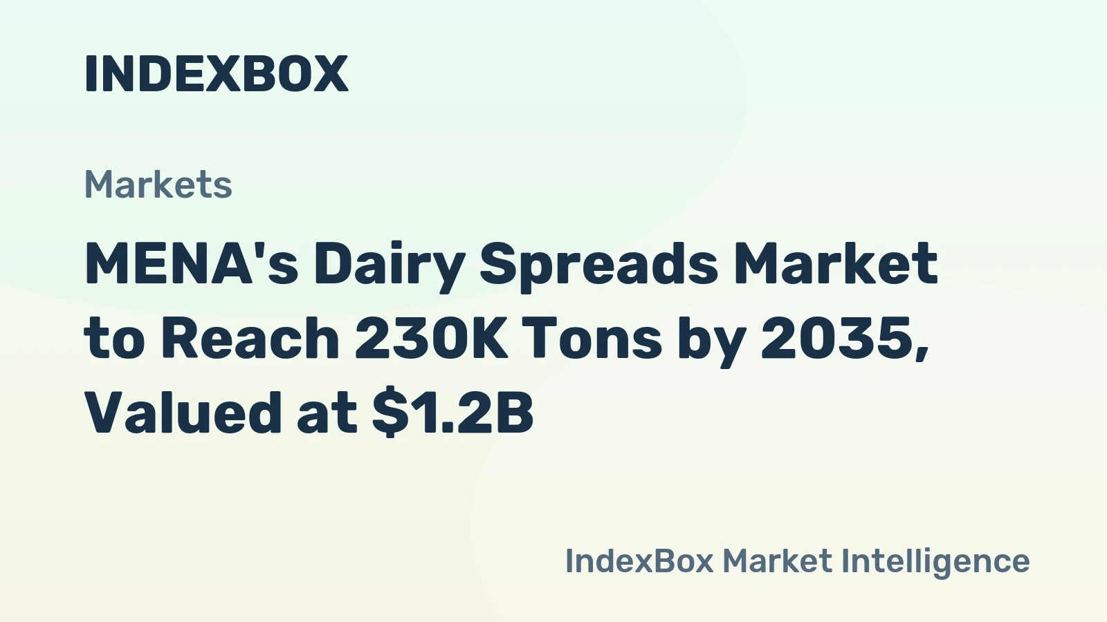 MENA's Dairy Spreads Market to Reach 230K Tons by 2035, Valued at $1.2B