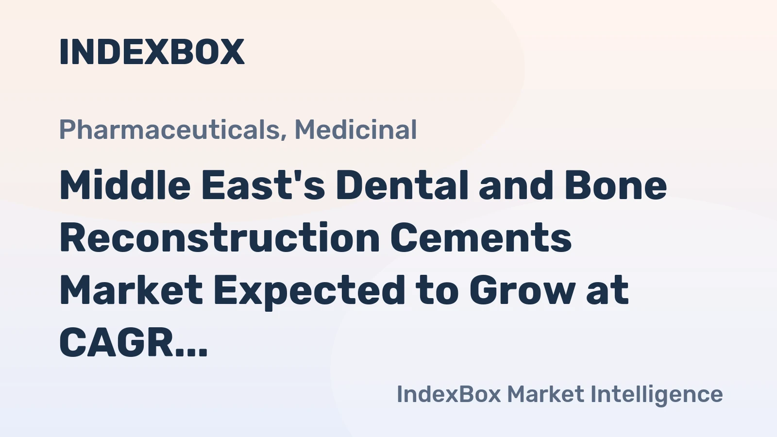 Middle East's Dental and Bone Reconstruction Cements Market Expected to Grow at CAGR of +0.8% Over Next Decade