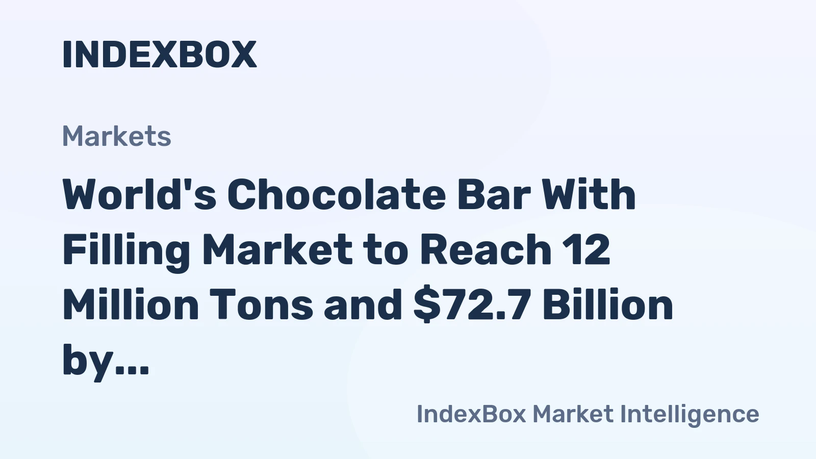 World's Chocolate Bar With Filling Market to Reach 12 Million Tons and $72.7 Billion by 2035