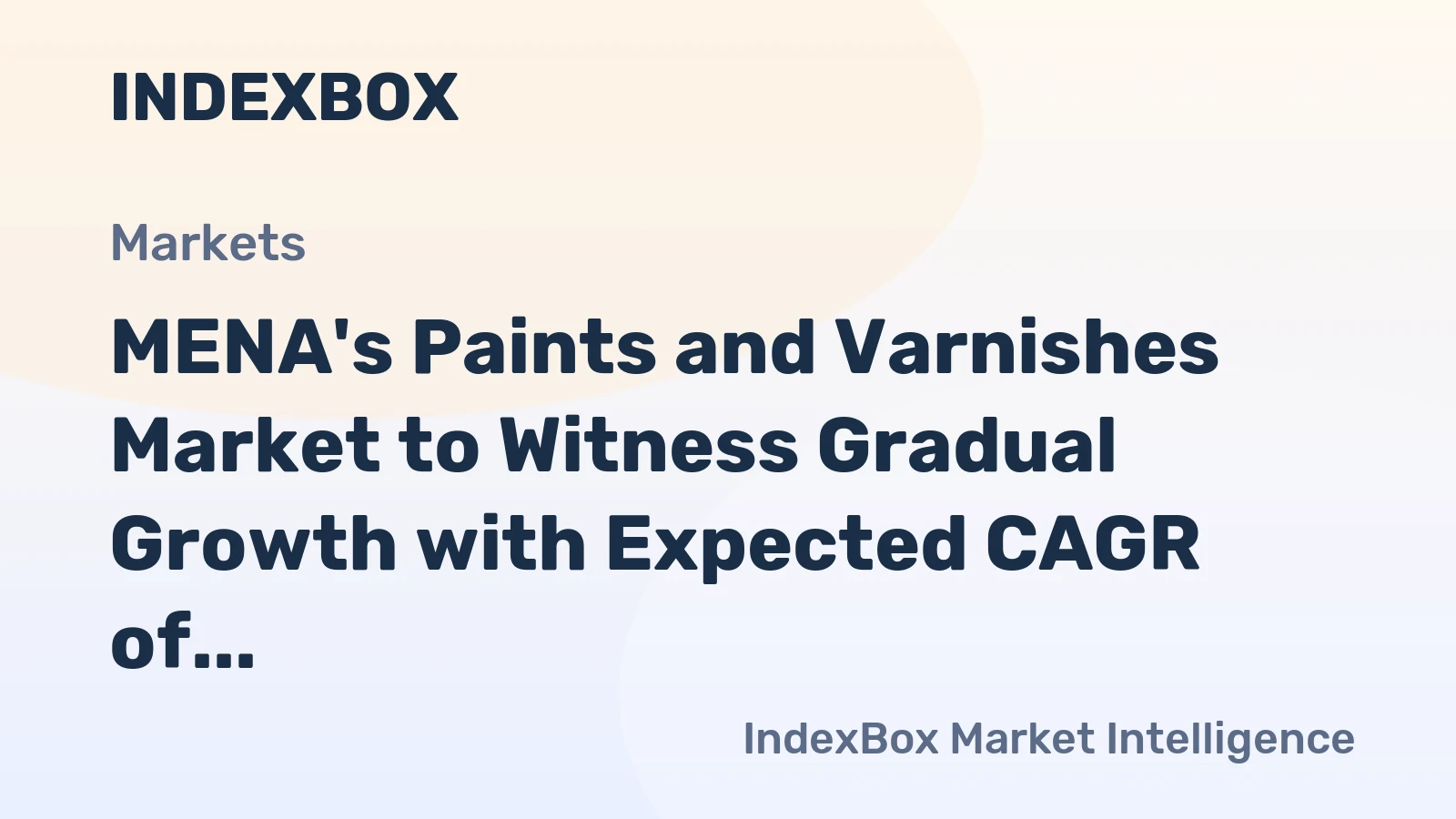 MENA's Paints and Varnishes Market to Witness Gradual Growth with Expected CAGR of +0.5% by 2035