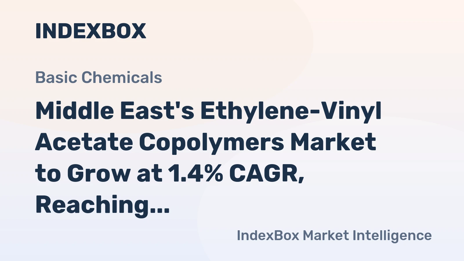 Middle East's Ethylene-Vinyl Acetate Copolymers Market to Grow at 1.4% CAGR, Reaching $599M by 2035