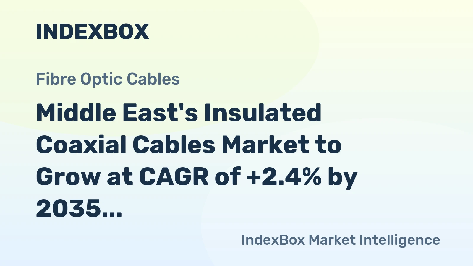 Middle East's Insulated Coaxial Cables Market to Grow at CAGR of +2.4% by 2035