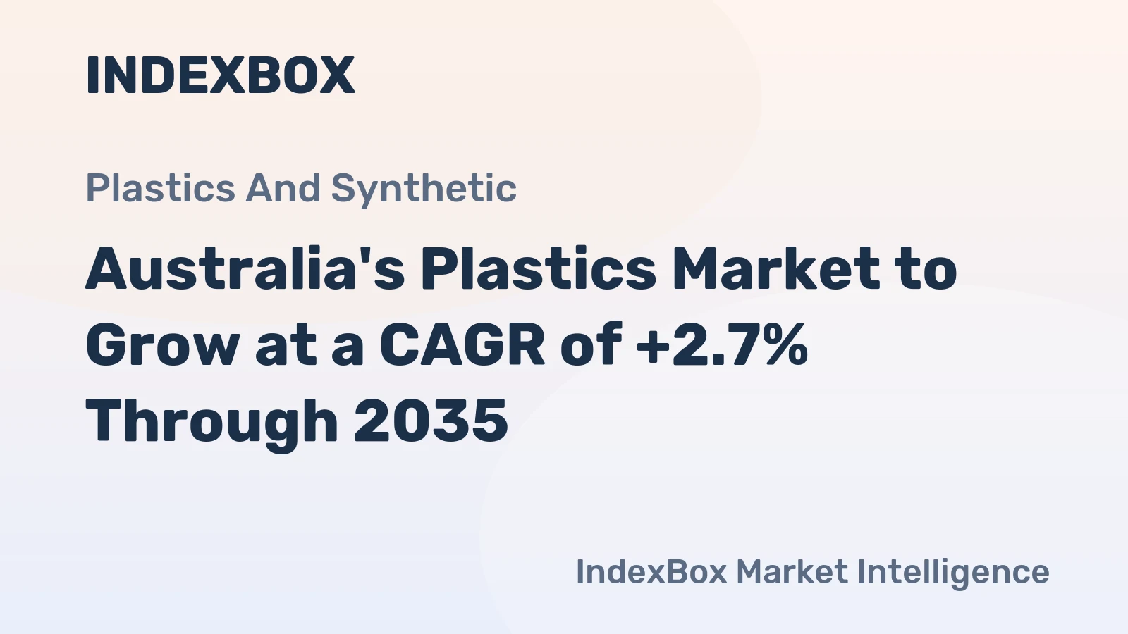 Australia's Plastics Market to Grow at a CAGR of +2.7% Through 2035
