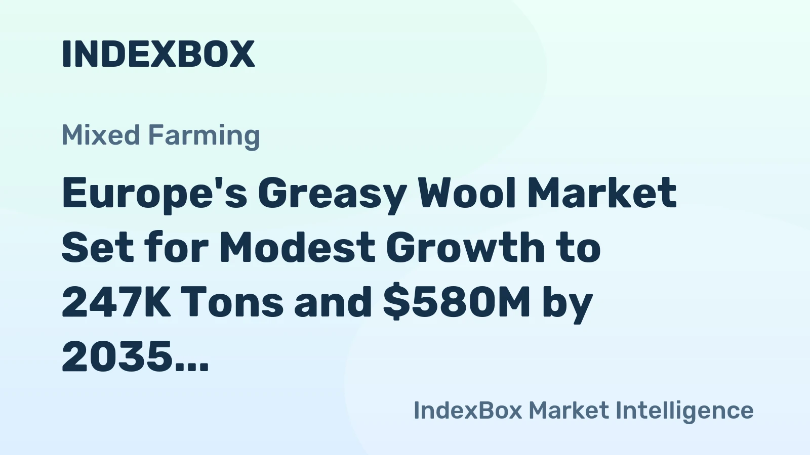 Europe's Greasy Wool Market Set for Modest Growth to 247K Tons and $580M by 2035