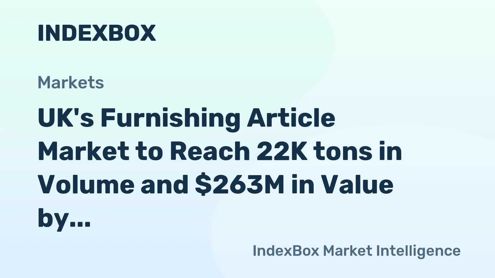 UK's Furnishing Article Market to Reach 22K tons in Volume and $263M in Value by 2035