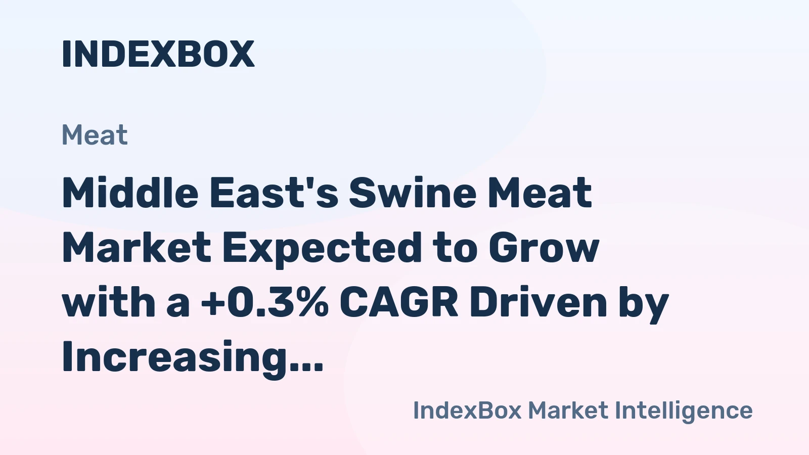 Middle East's Swine Meat Market Expected to Grow with a +0.3% CAGR Driven by Increasing Demand for Prepared and Preserved Cuts