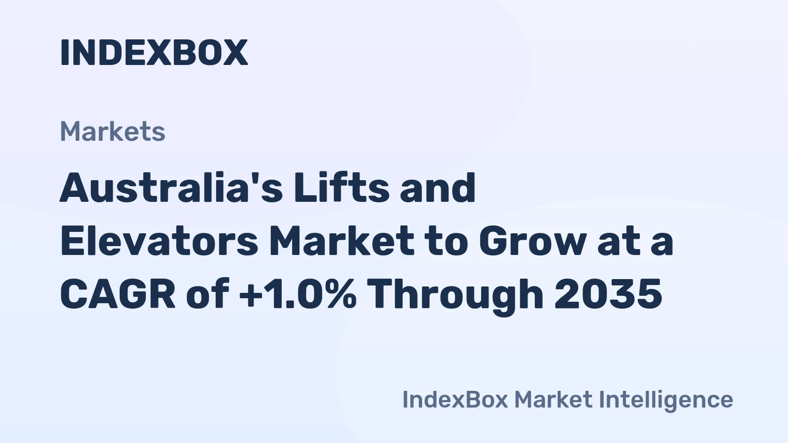 Australia's Lifts and Elevators Market to Grow at a CAGR of +1.0% Through 2035