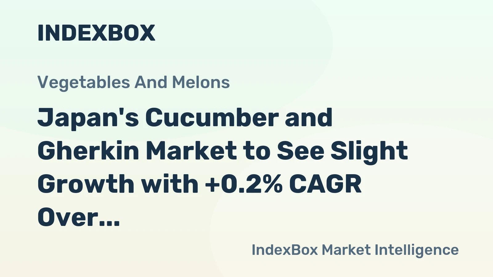Japan's Cucumber and Gherkin Market to See Slight Growth with +0.2% CAGR Over Next Decade