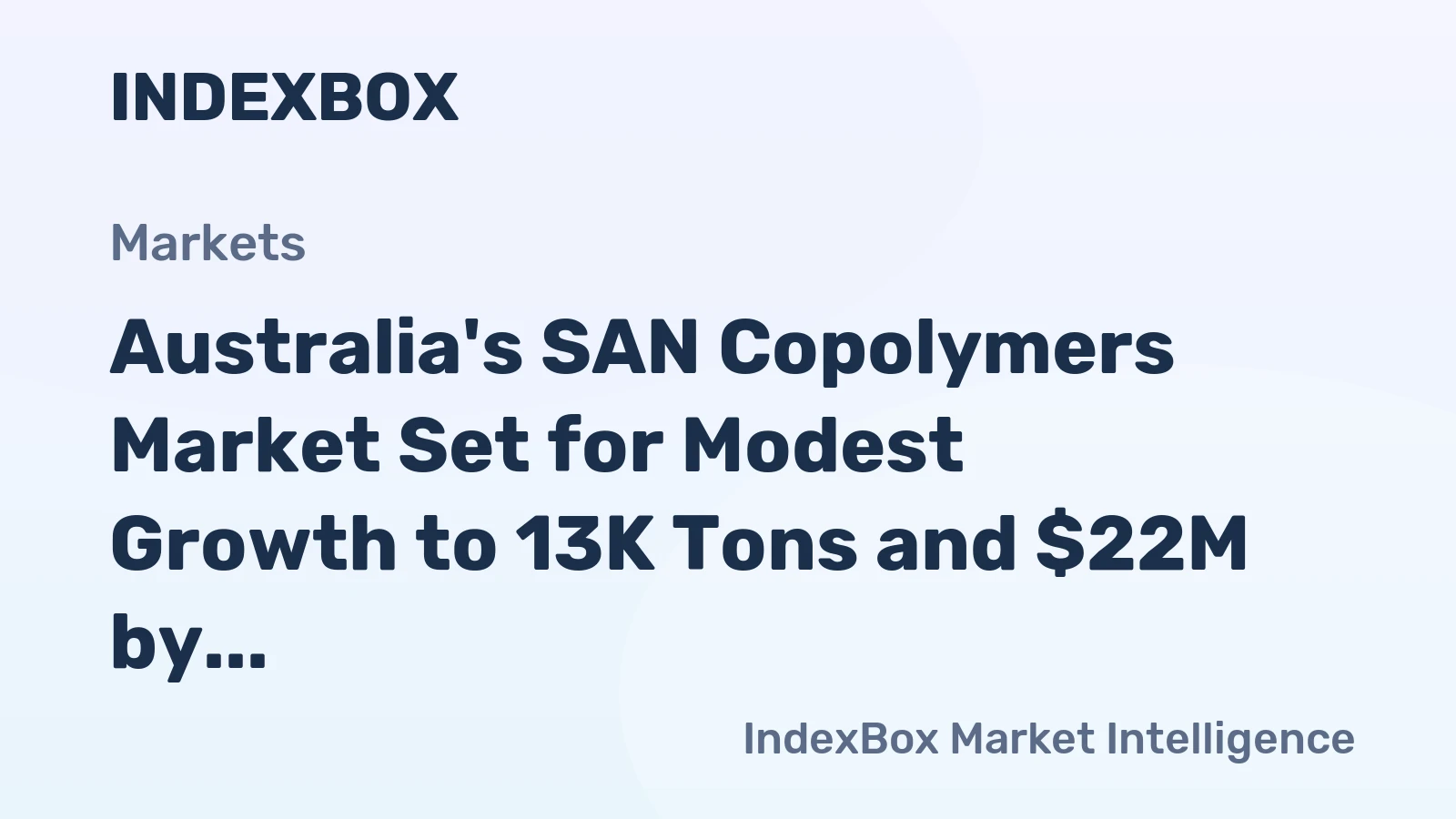 Australia's SAN Copolymers Market Set for Modest Growth to 13K Tons and $22M by 2035