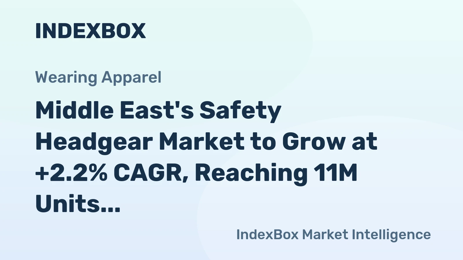 Middle East's Safety Headgear Market to Grow at +2.2% CAGR, Reaching 11M Units by 2035