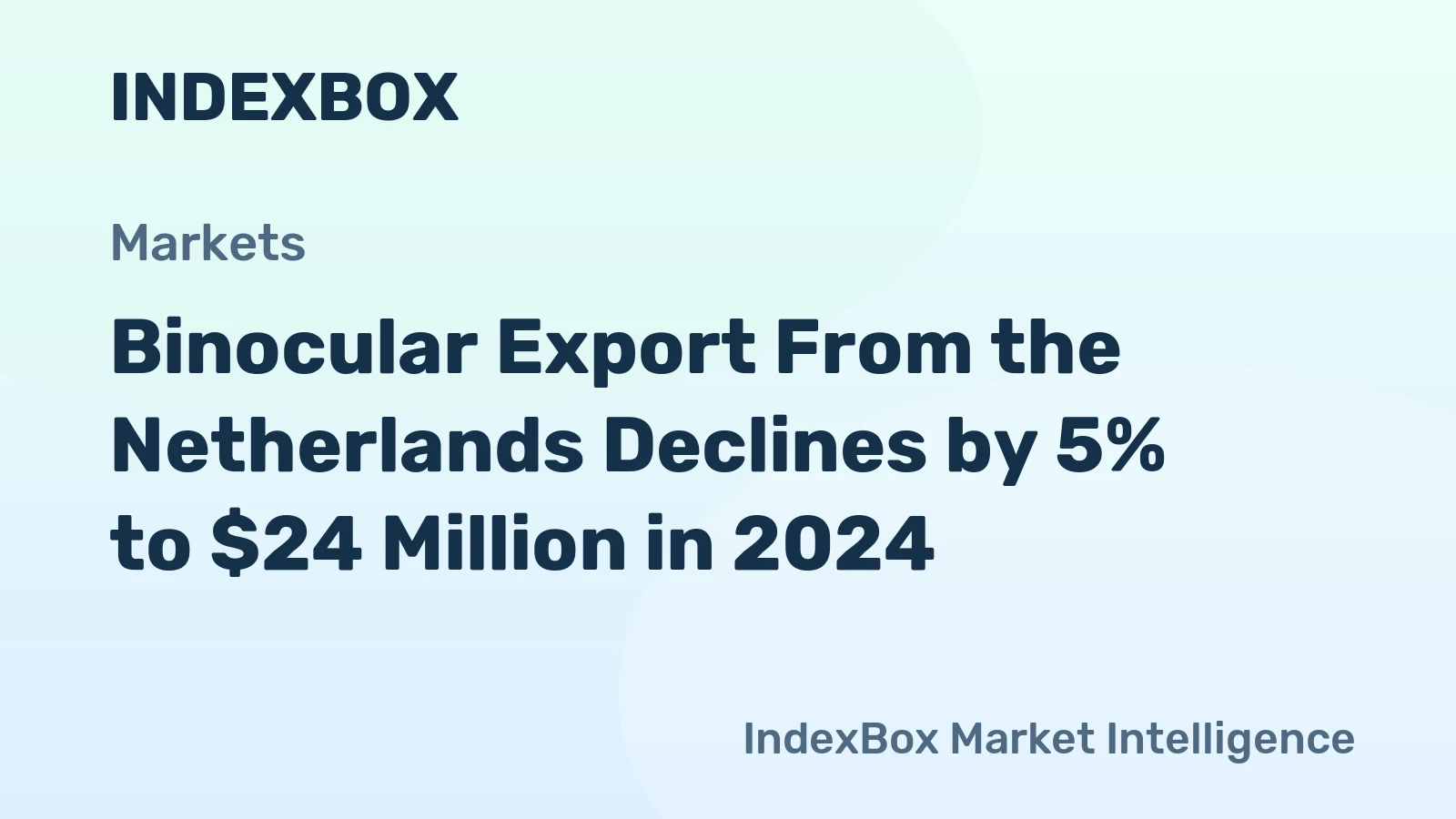 Binocular Export From the Netherlands Declines by 5% to $24 Million in 2024