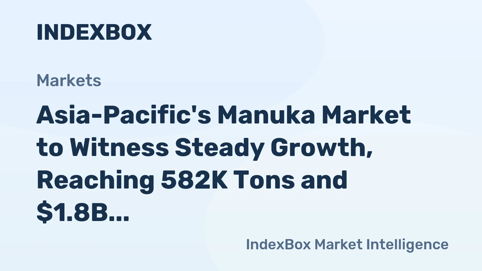 Asia-Pacific's Manuka Market to Witness Steady Growth, Reaching 582K Tons and $1.8B by 2035