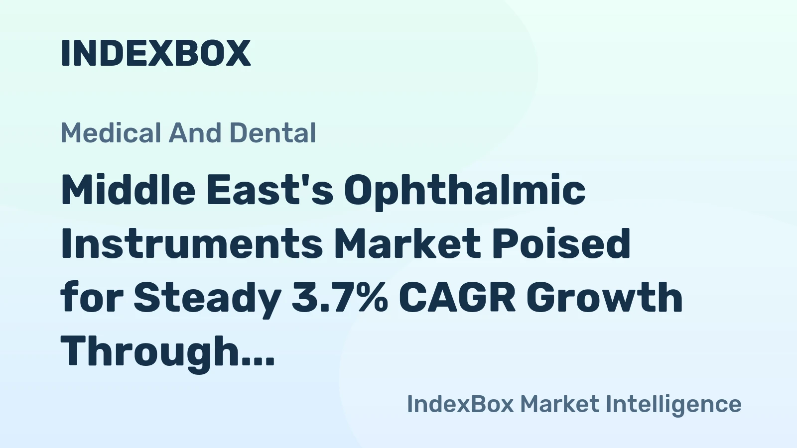Middle East's Ophthalmic Instruments Market Poised for Steady 3.7% CAGR Growth Through 2035
