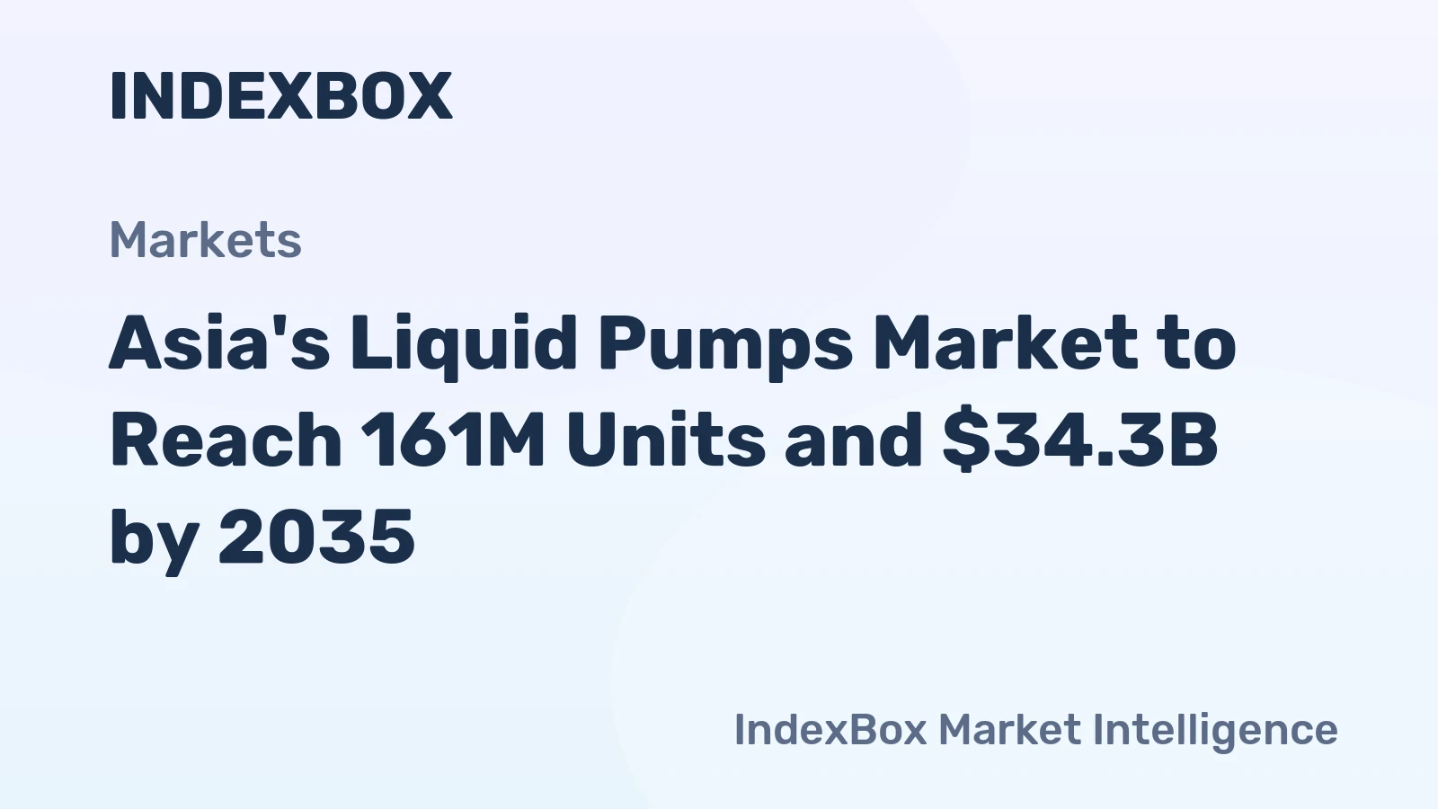 Asia's Liquid Pumps Market to Reach 161M Units and $34.3B by 2035