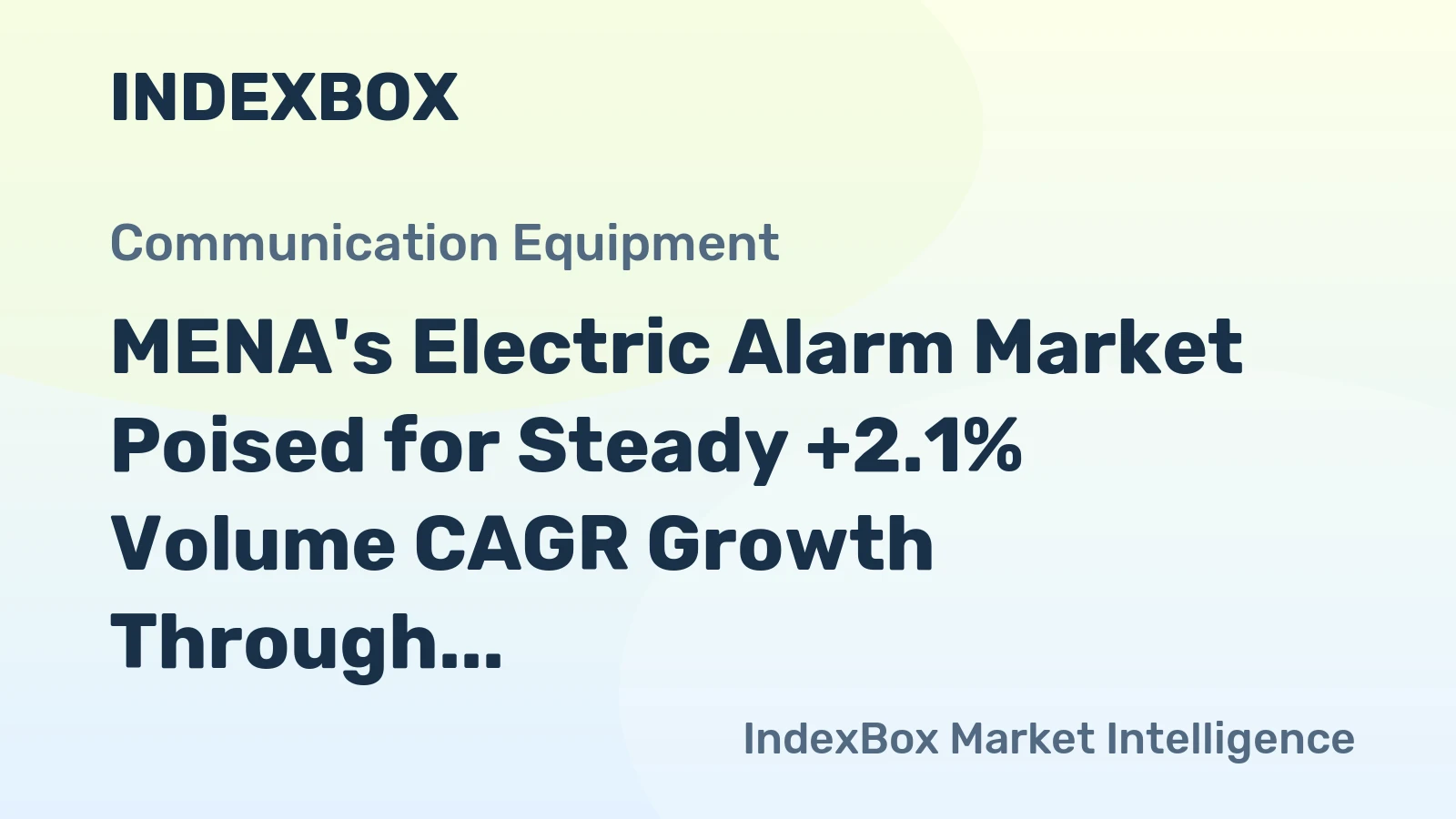 MENA's Electric Alarm Market Poised for Steady +2.1% Volume CAGR Growth Through 2035