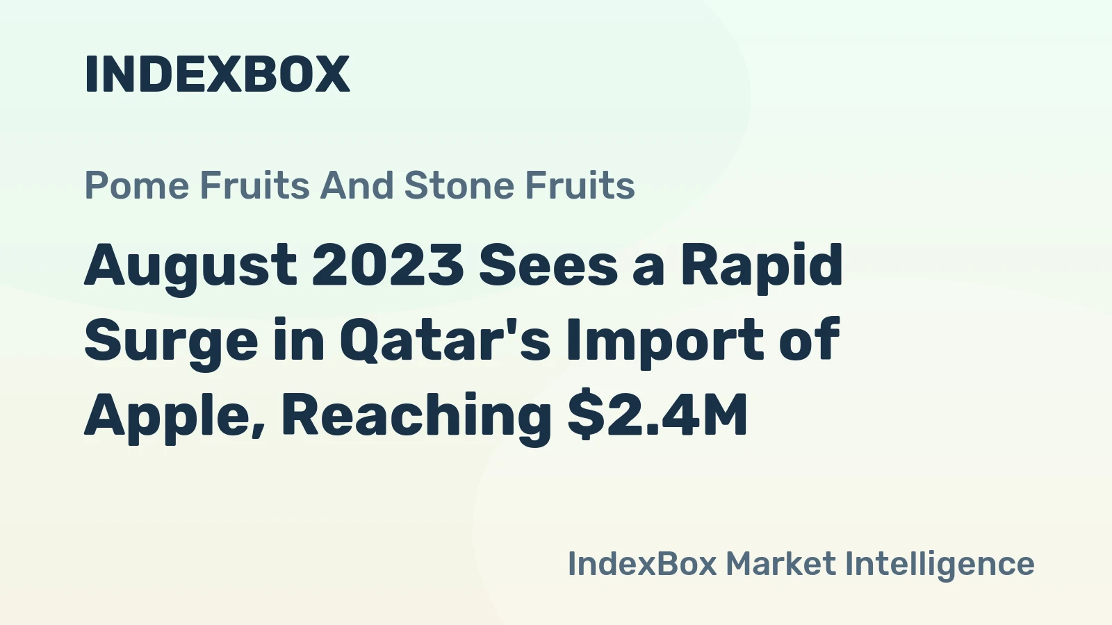 August 2023 Sees a Rapid Surge in Qatar's Import of Apple, Reaching $2.4M