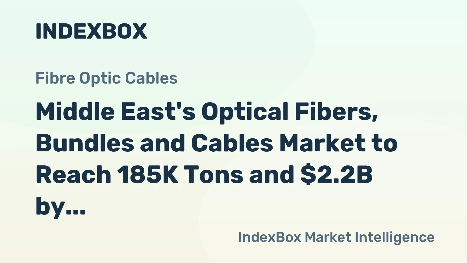 Middle East's Optical Fibers, Bundles and Cables Market to Reach 185K Tons and $2.2B by 2035, Driven by Increasing Demand