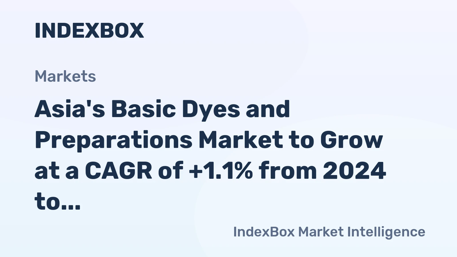 Asia's Basic Dyes and Preparations Market to Grow at a CAGR of +1.1% from 2024 to 2035, Reaching 53K Tons