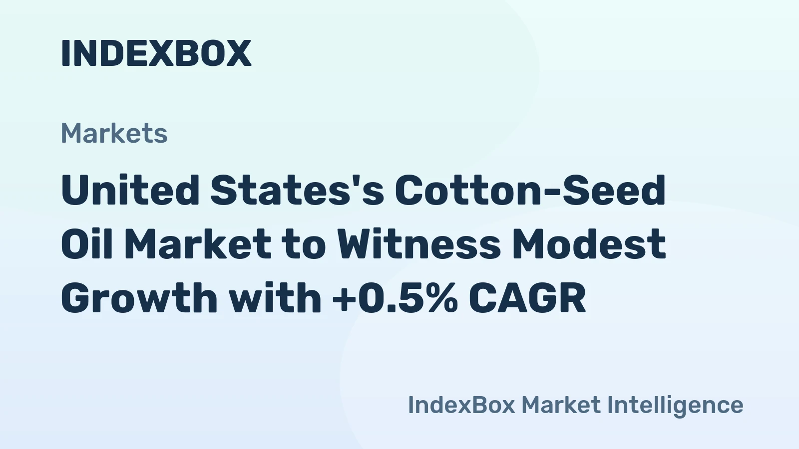 United States's Cotton-Seed Oil Market to Witness Modest Growth with +0.5% CAGR