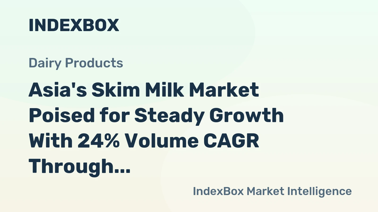Asia's Skim Milk Market Poised for Steady Growth With 24% Volume CAGR Through 2035
