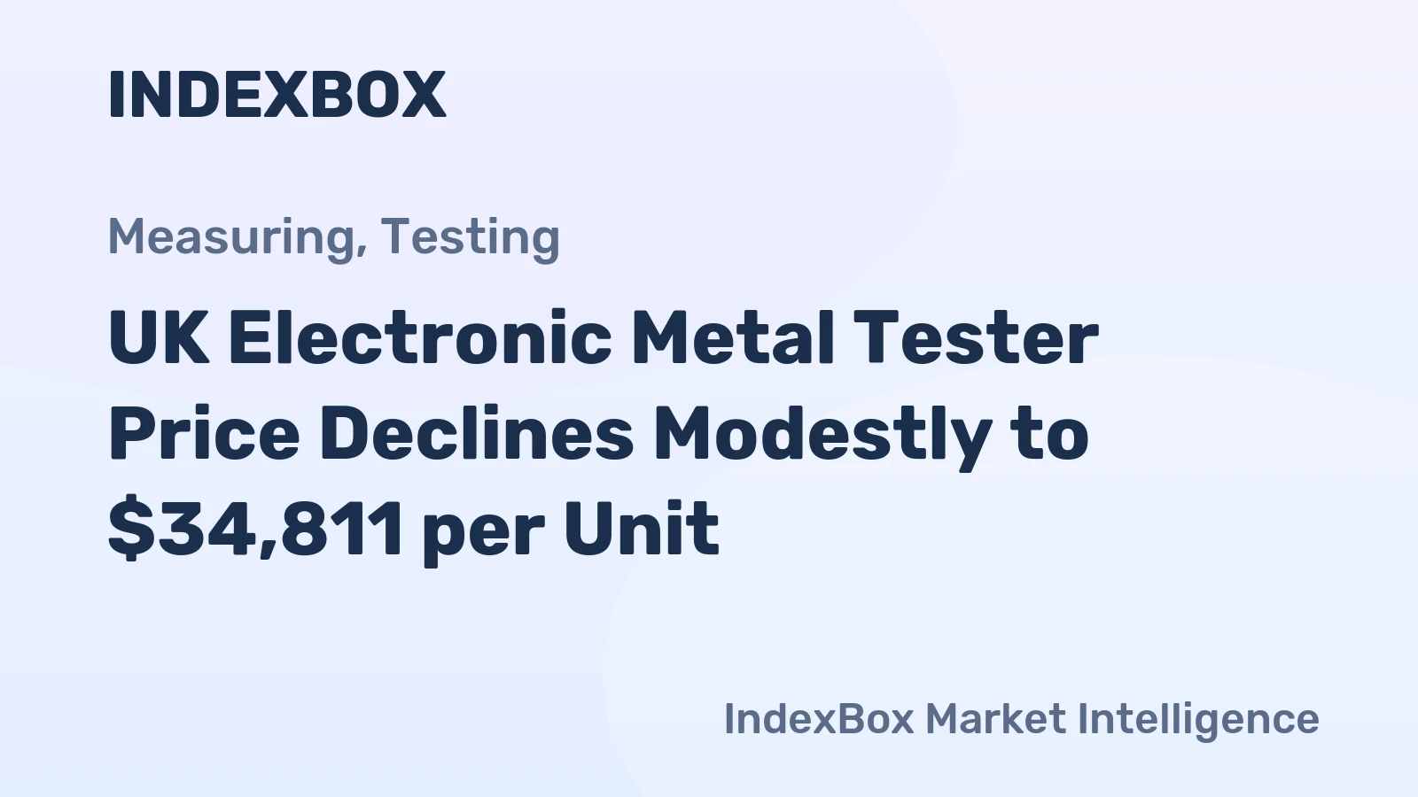 UK Electronic Metal Tester Price Declines Modestly to $34,811 per Unit