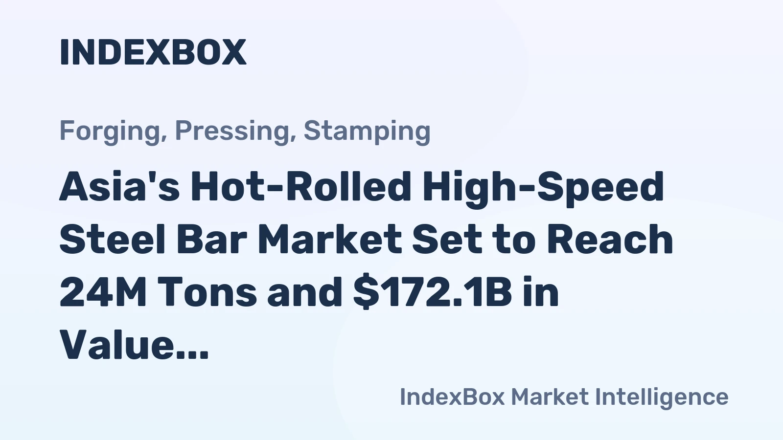 Asia's Hot-Rolled High-Speed Steel Bar Market Set to Reach 24M Tons and $172.1B in Value