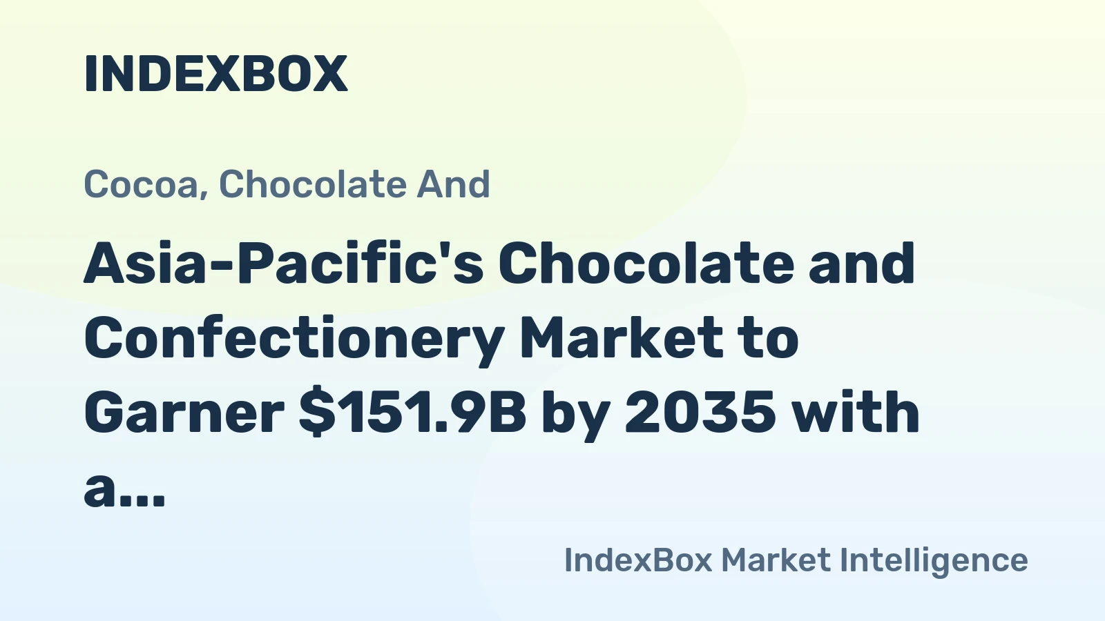 Asia-Pacific's Chocolate and Confectionery Market to Garner $151.9B by 2035 with a CAGR of +2.2%