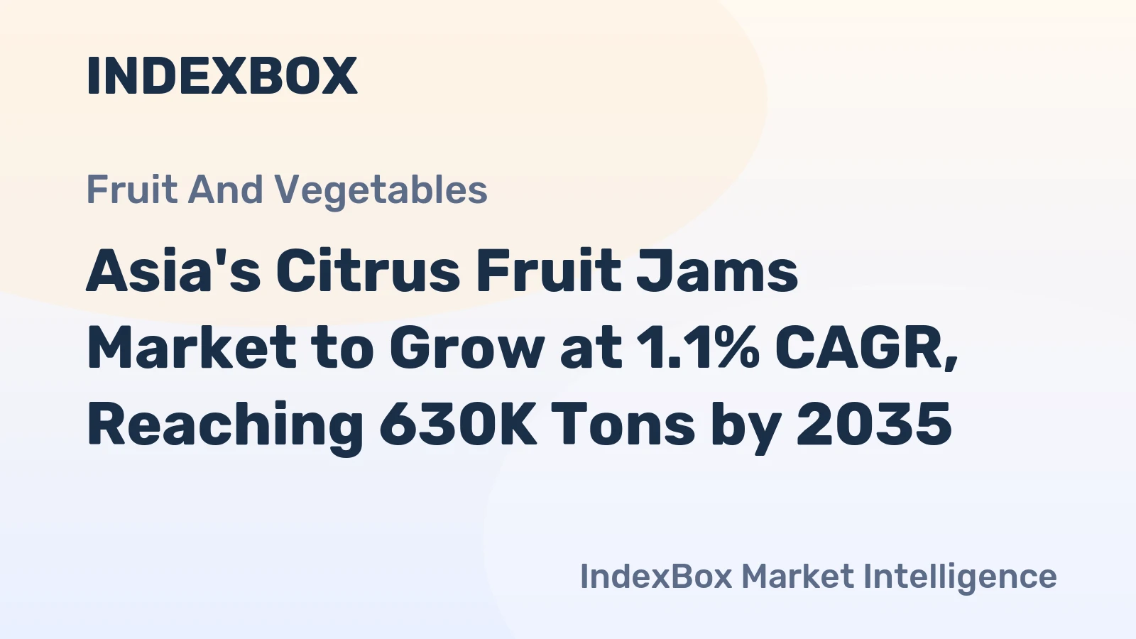 Asia's Citrus Fruit Jams Market to Grow at 1.1% CAGR, Reaching 630K Tons by 2035