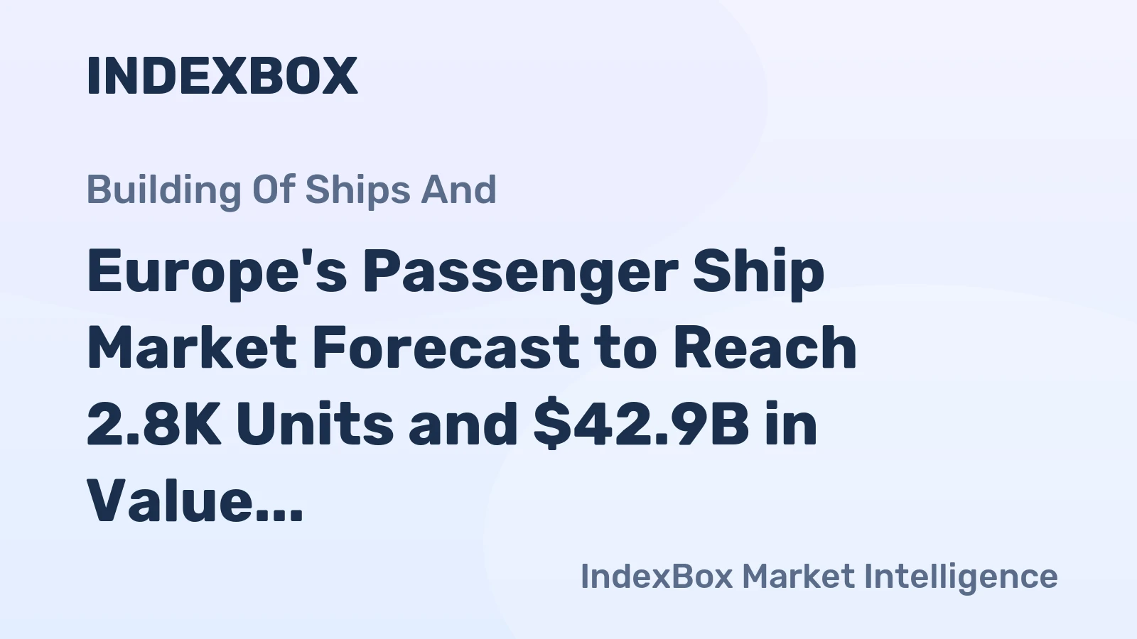 Europe's Passenger Ship Market Forecast to Reach 2.8K Units and $42.9B in Value
