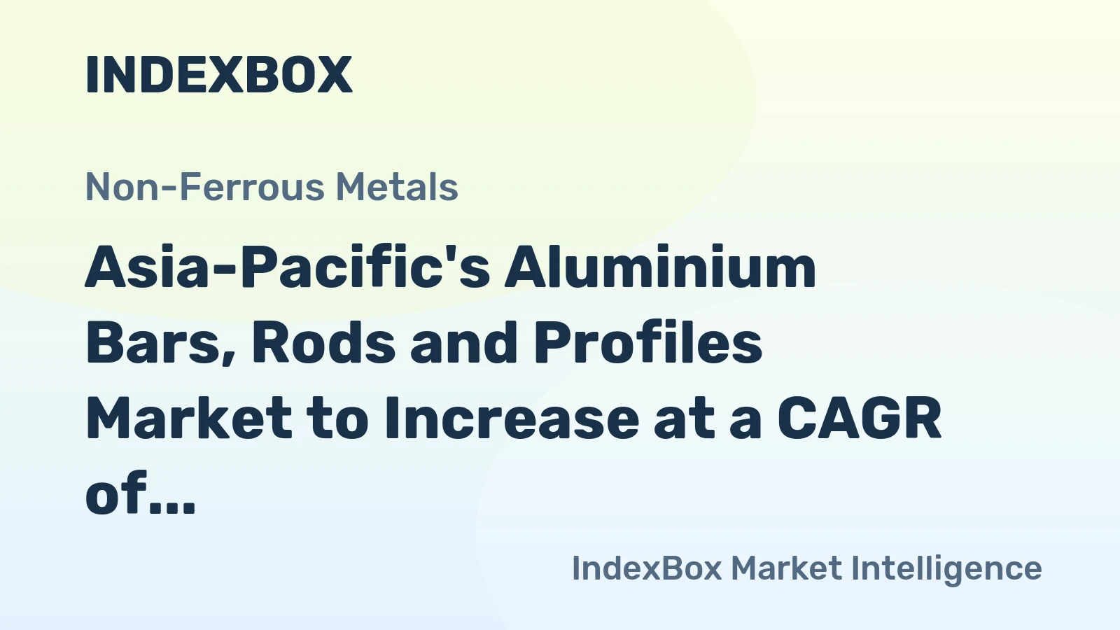 Asia-Pacific's Aluminium Bars, Rods and Profiles Market to Increase at a CAGR of +2.0% by 2035