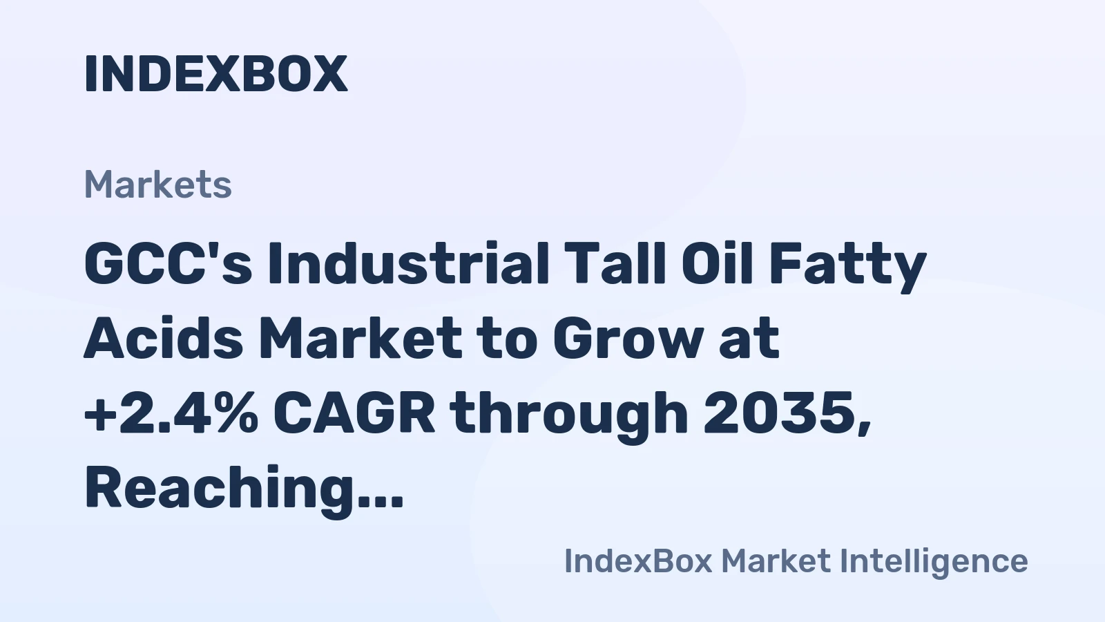 GCC's Industrial Tall Oil Fatty Acids Market to Grow at +2.4% CAGR through 2035, Reaching 13K Tons