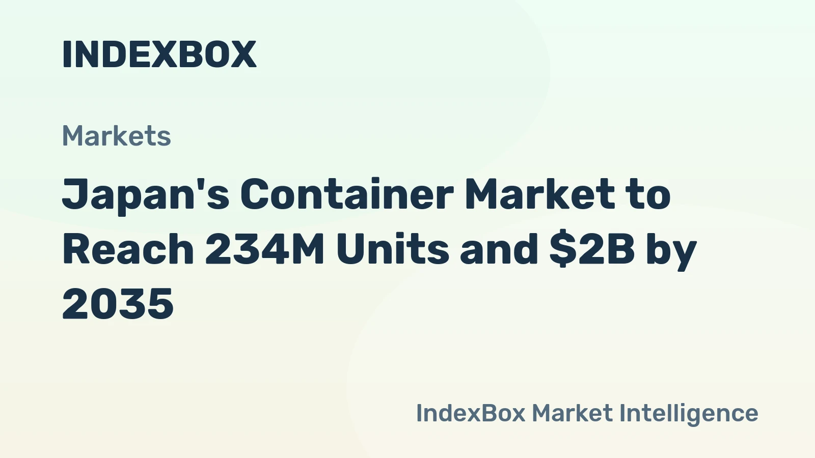 Japan's Container Market to Reach 234M Units and $2B by 2035
