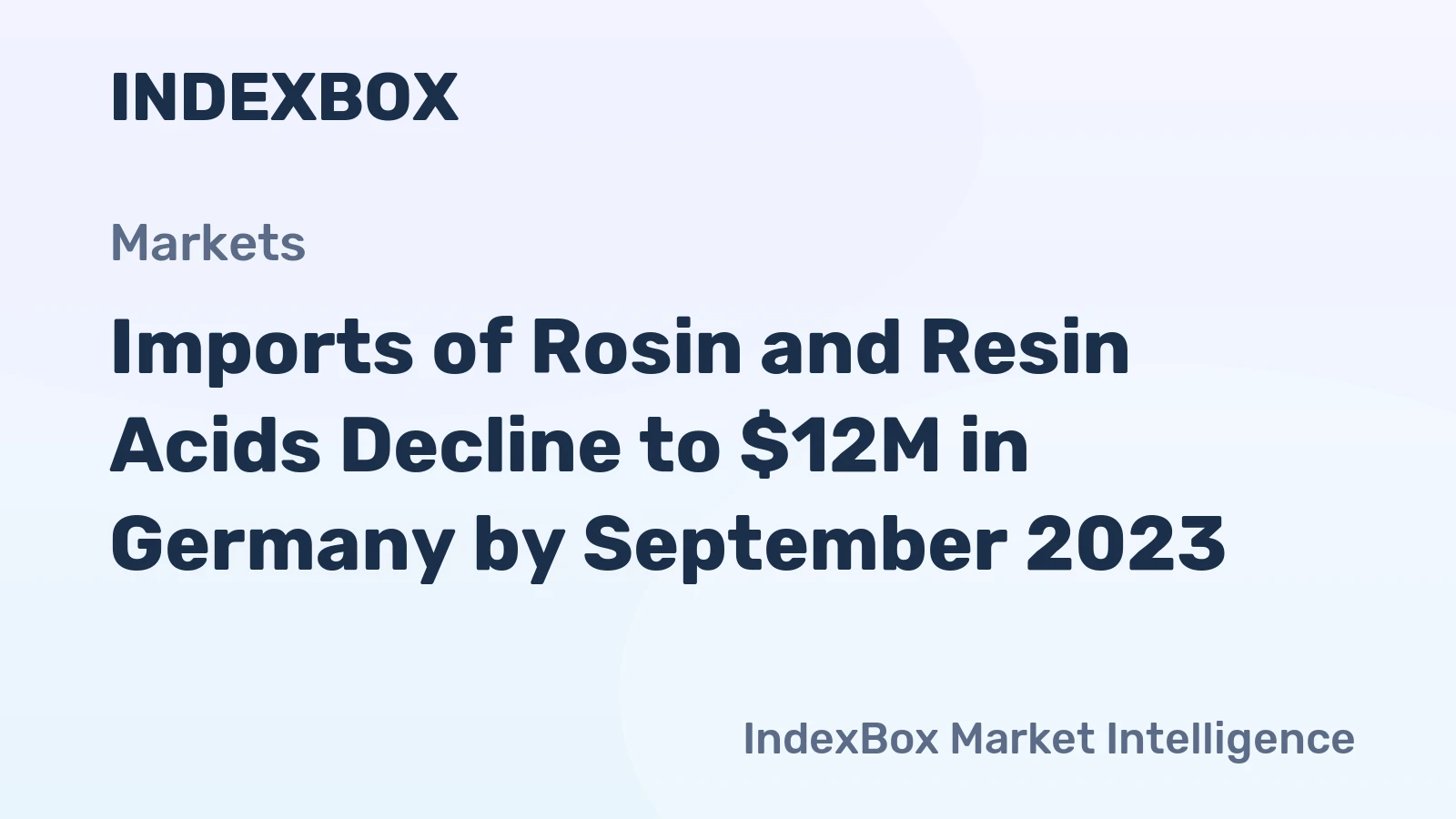 Imports of Rosin and Resin Acids Decline to $12M in Germany by September 2023