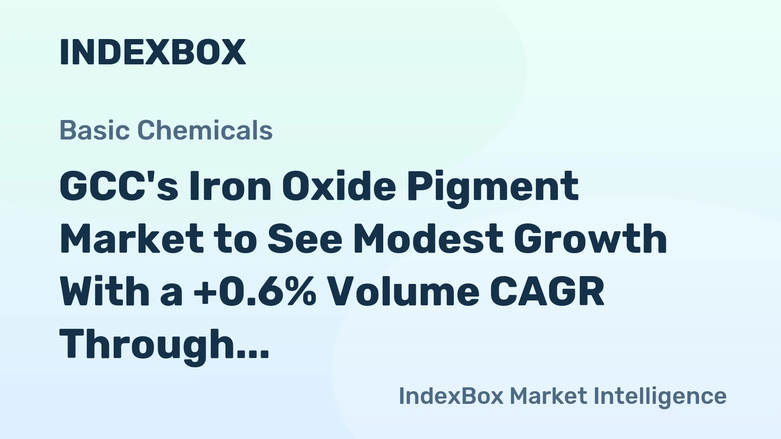 GCC's Iron Oxide Pigment Market to See Modest Growth With a +0.6% Volume CAGR Through 2035