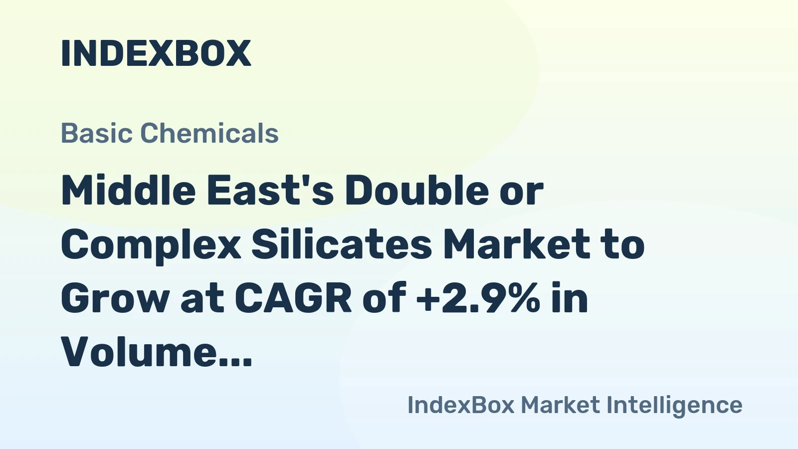 Middle East's Double or Complex Silicates Market to Grow at CAGR of +2.9% in Volume and +3.9% in Value from 2024 to 2035