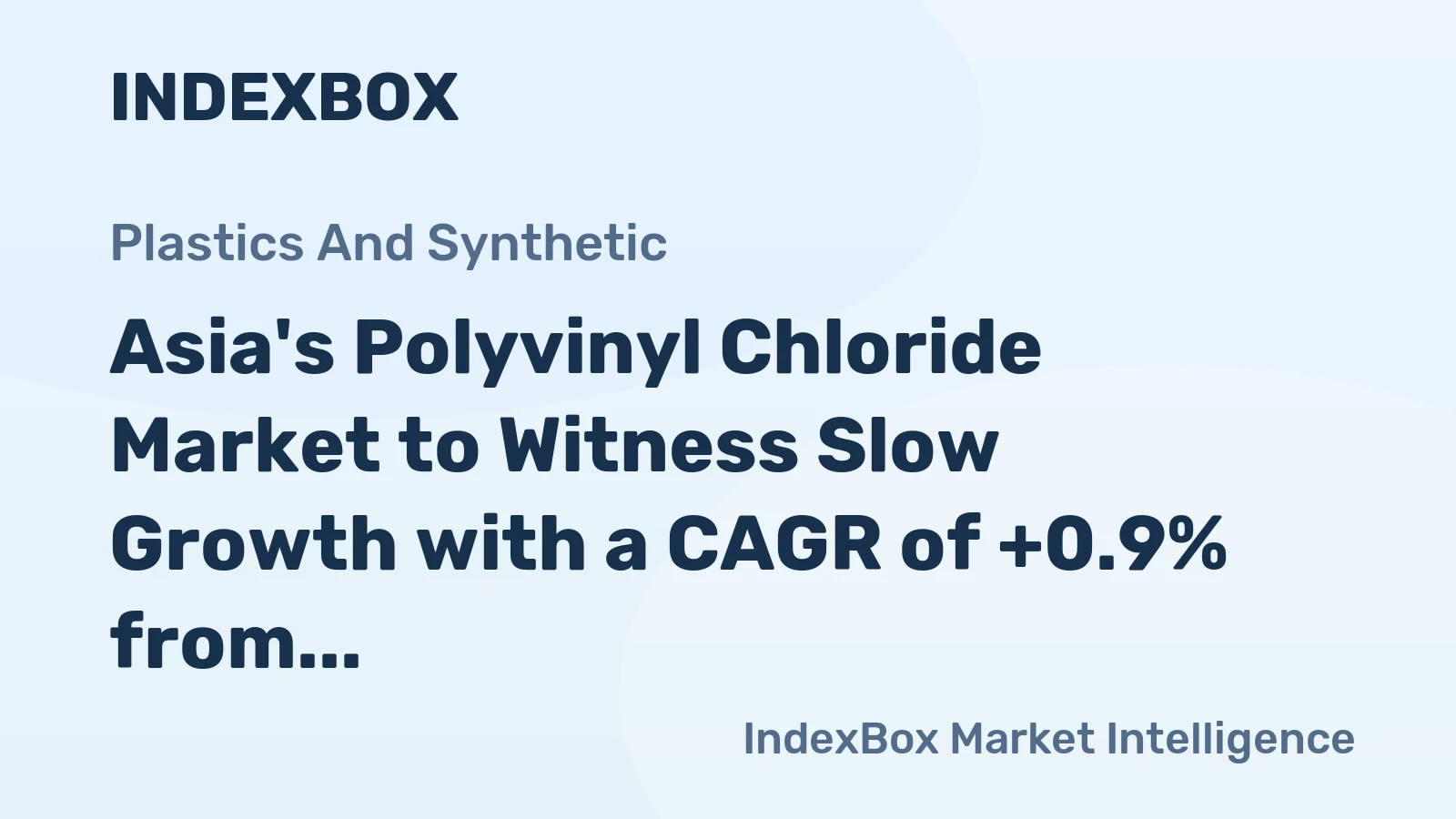 Asia's Polyvinyl Chloride Market to Witness Slow Growth with a CAGR of +0.9% from 2024-2035, Reaching $34.8B by 2035