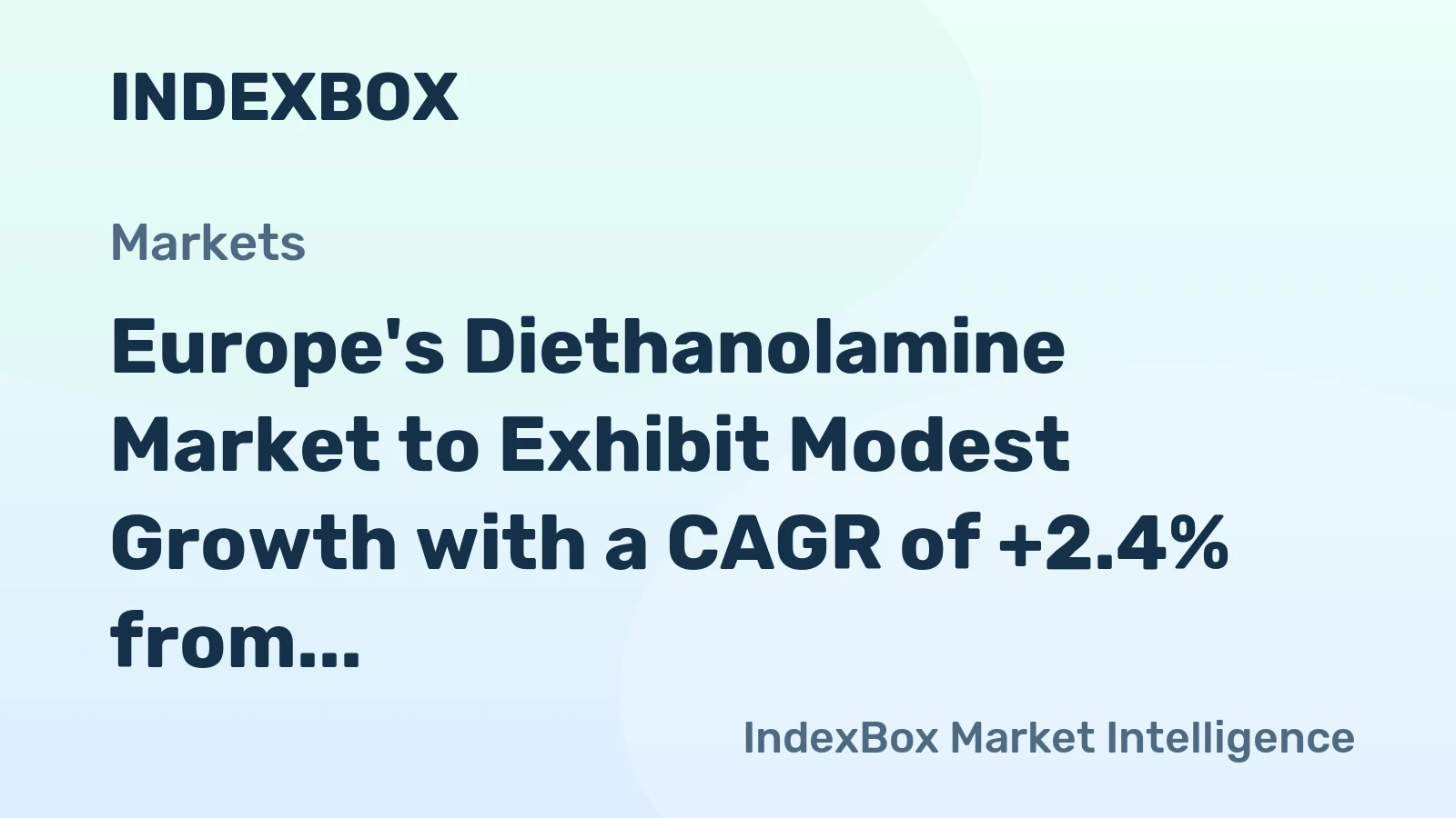 Europe's Diethanolamine Market to Exhibit Modest Growth with a CAGR of +2.4% from 2024 to 2035