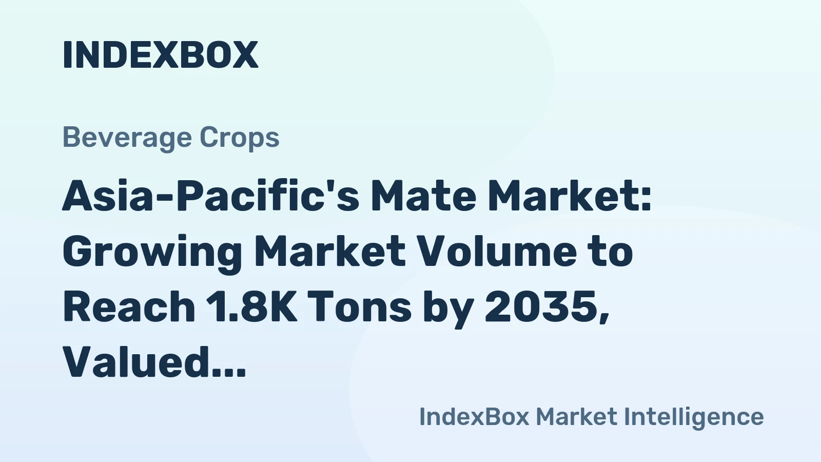 Asia-Pacific's Mate Market: Growing Market Volume to Reach 1.8K Tons by 2035, Valued at $9.3M
