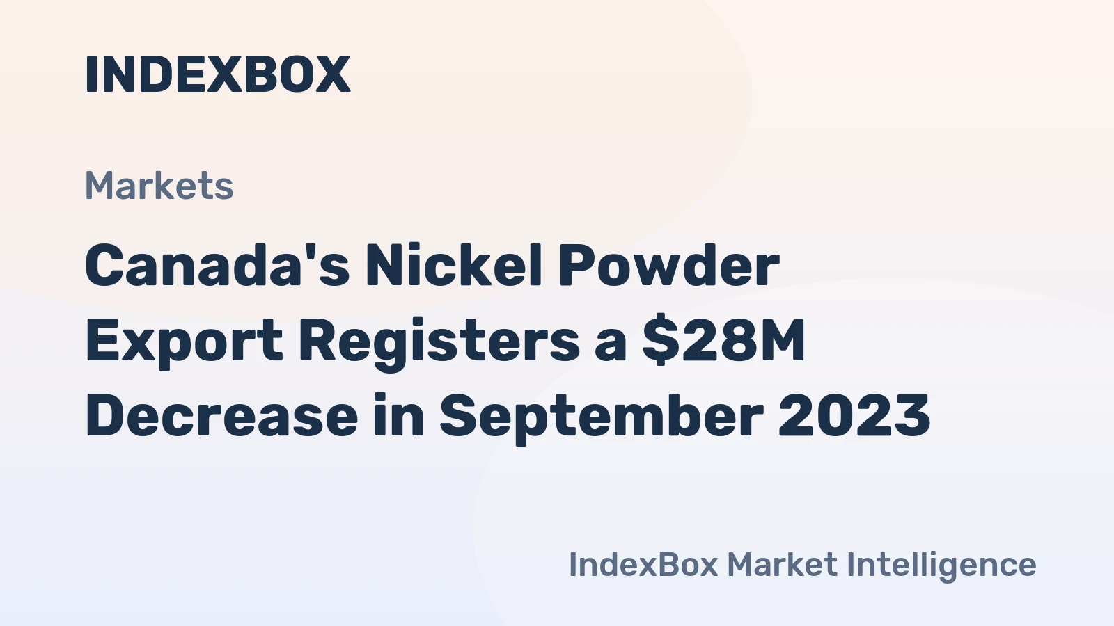 Canada's Nickel Powder Export Registers a $28M Decrease in September 2023