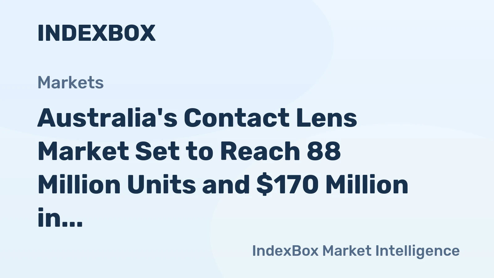 Australia's Contact Lens Market Set to Reach 88 Million Units and $170 Million in Value