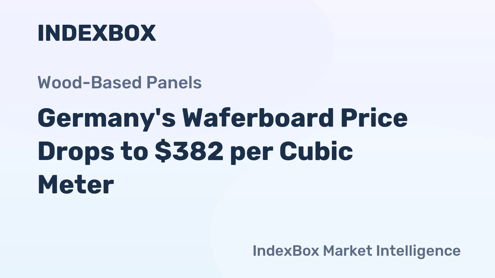 Germany's Waferboard Price Drops to $382 per Cubic Meter