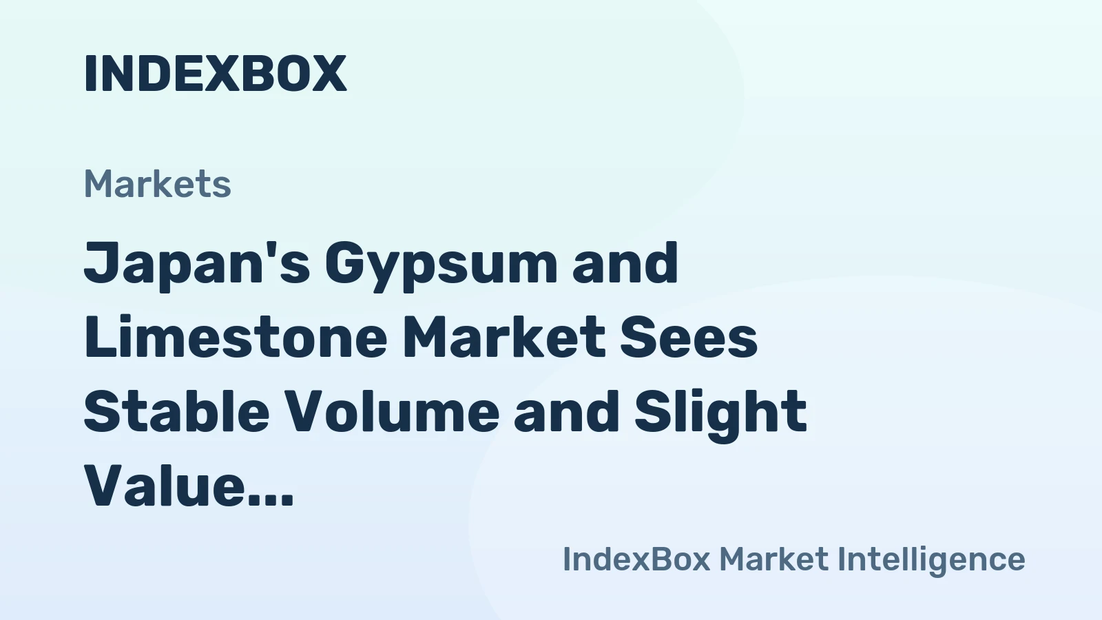Japan's Gypsum and Limestone Market Sees Stable Volume and Slight Value Growth