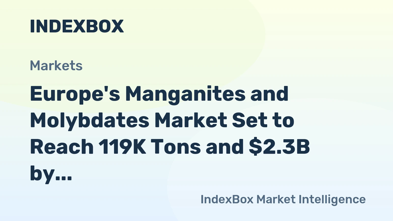 Europe's Manganites and Molybdates Market Set to Reach 119K Tons and $2.3B by 2035