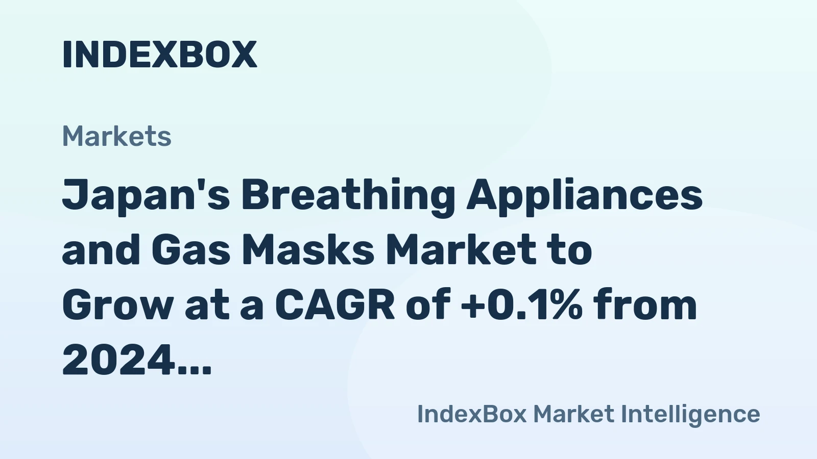 Japan's Breathing Appliances and Gas Masks Market to Grow at a CAGR of +0.1% from 2024 to 2035