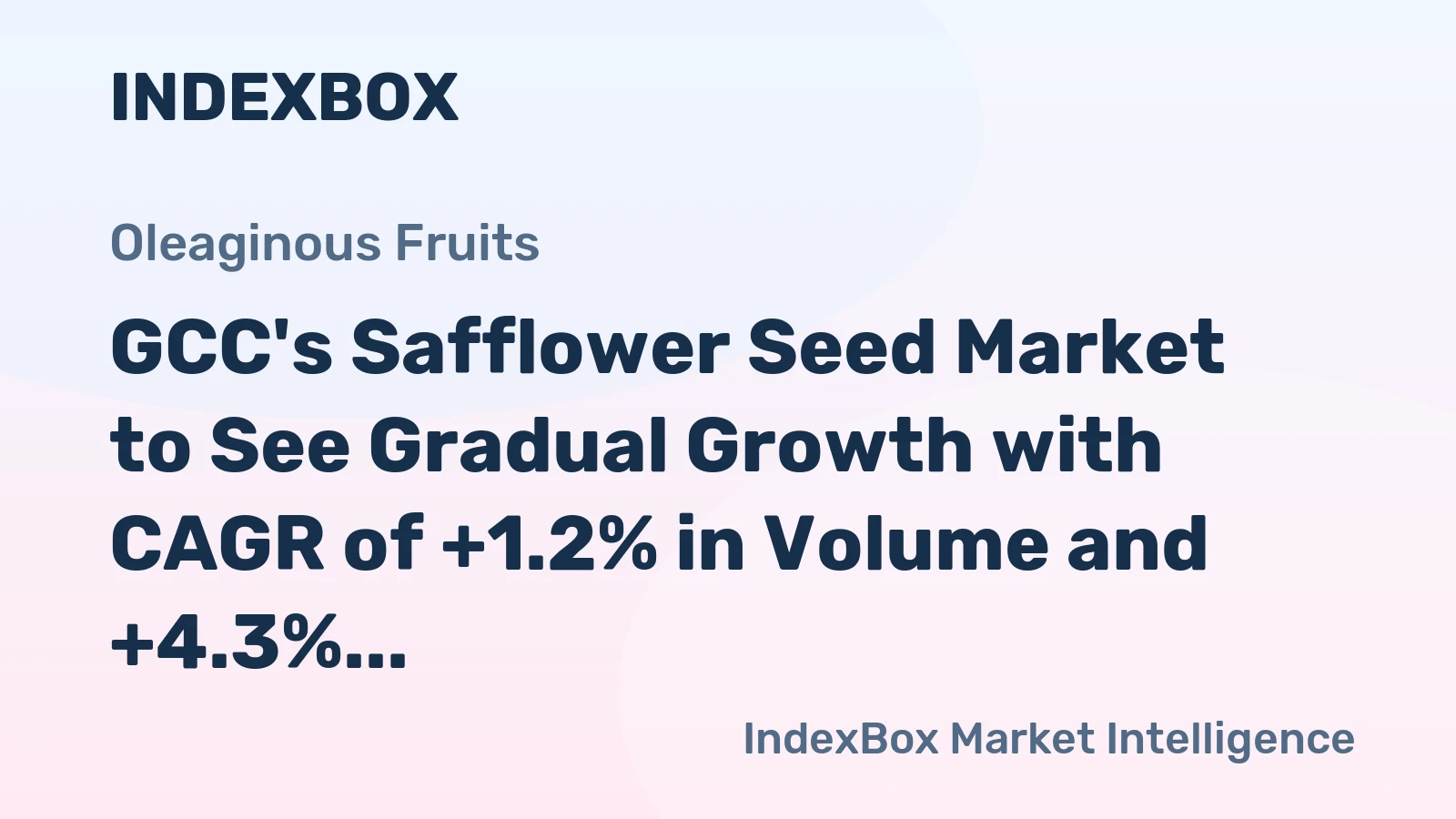 GCC's Safflower Seed Market to See Gradual Growth with CAGR of +1.2% in Volume and +4.3% in Value by 2035