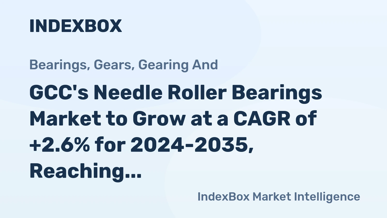 GCC's Needle Roller Bearings Market to Grow at a CAGR of +2.6% for 2024-2035, Reaching $18M by End of Period